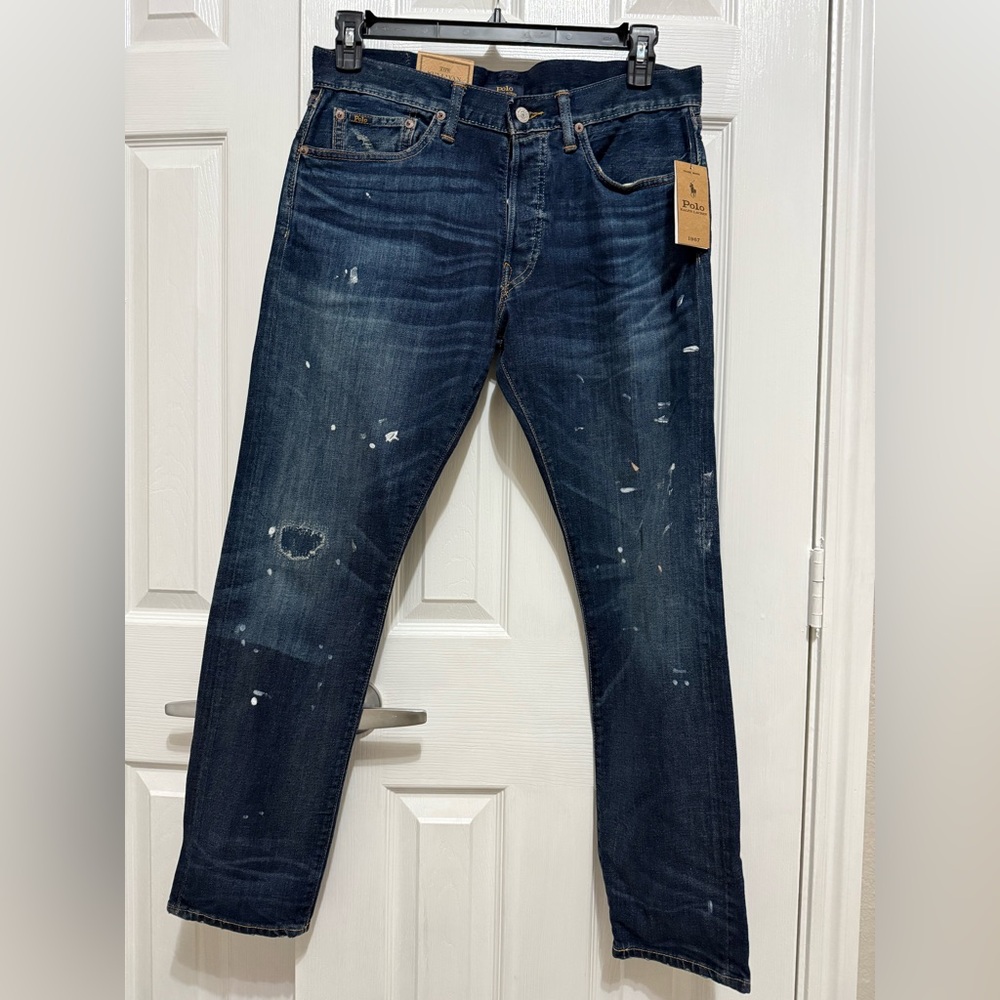 Polo Ralph Lauren Men's Sullivan Slim Paint Distresse… - Gem